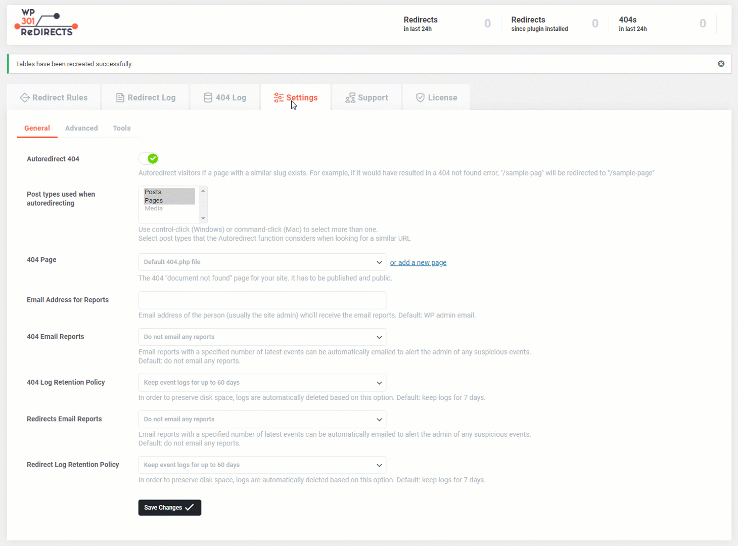 How To Use General Settings WP 301 Redirects
