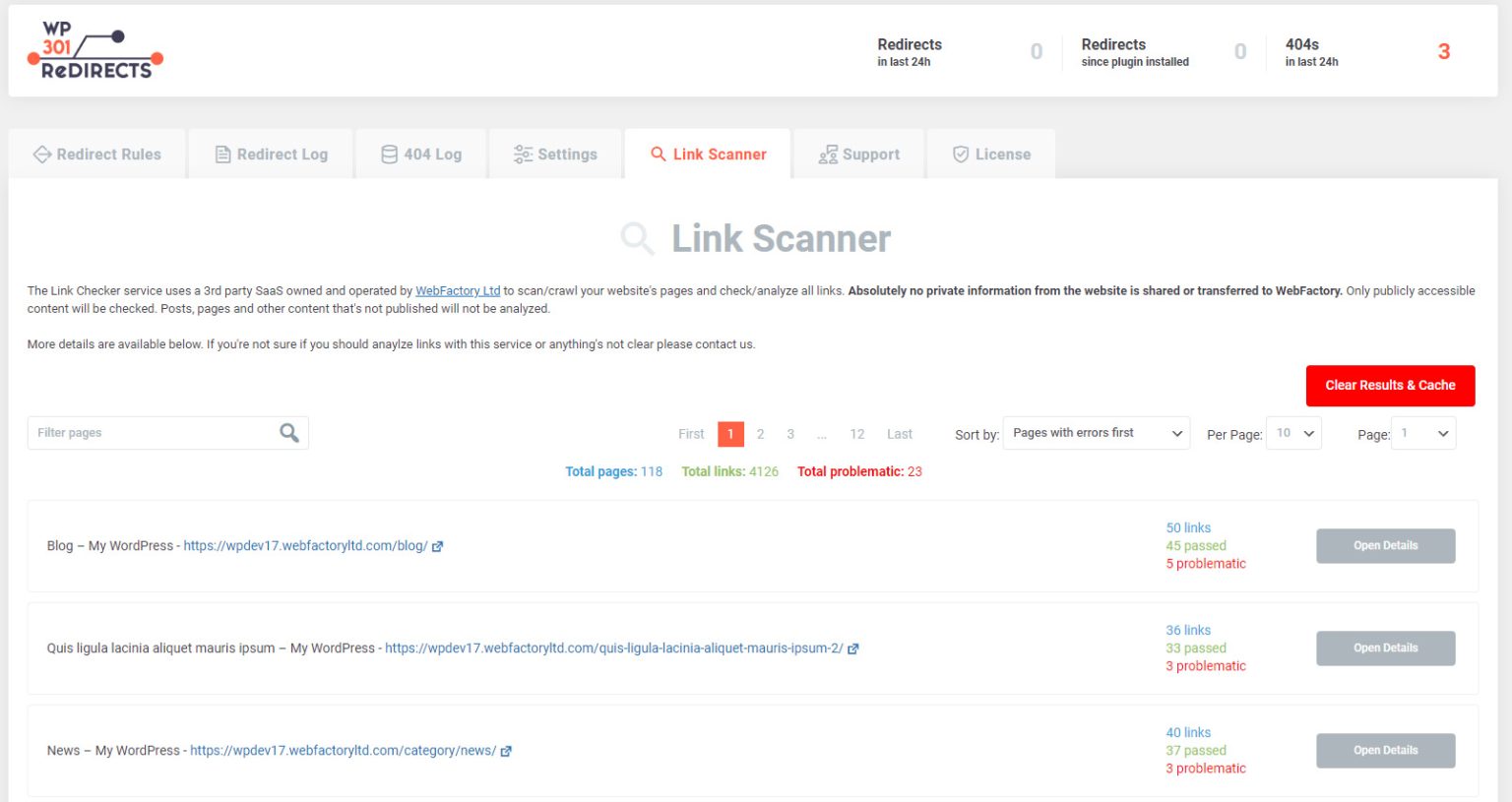 How to Use Link Scanner - WP 301 Redirects